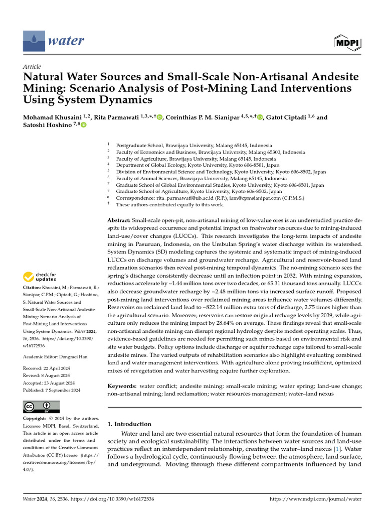 Water 16 02536 | PDF | Groundwater | Water