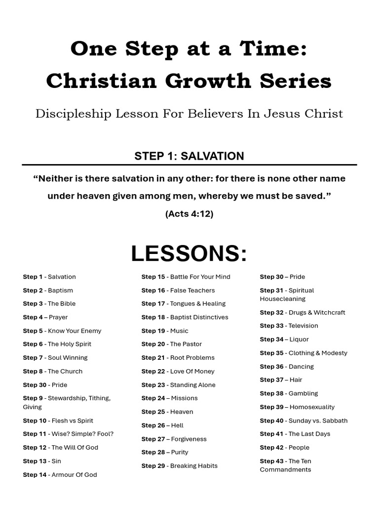 One Step at A Time (Step 1 - Salvation) | PDF | Salvation ...