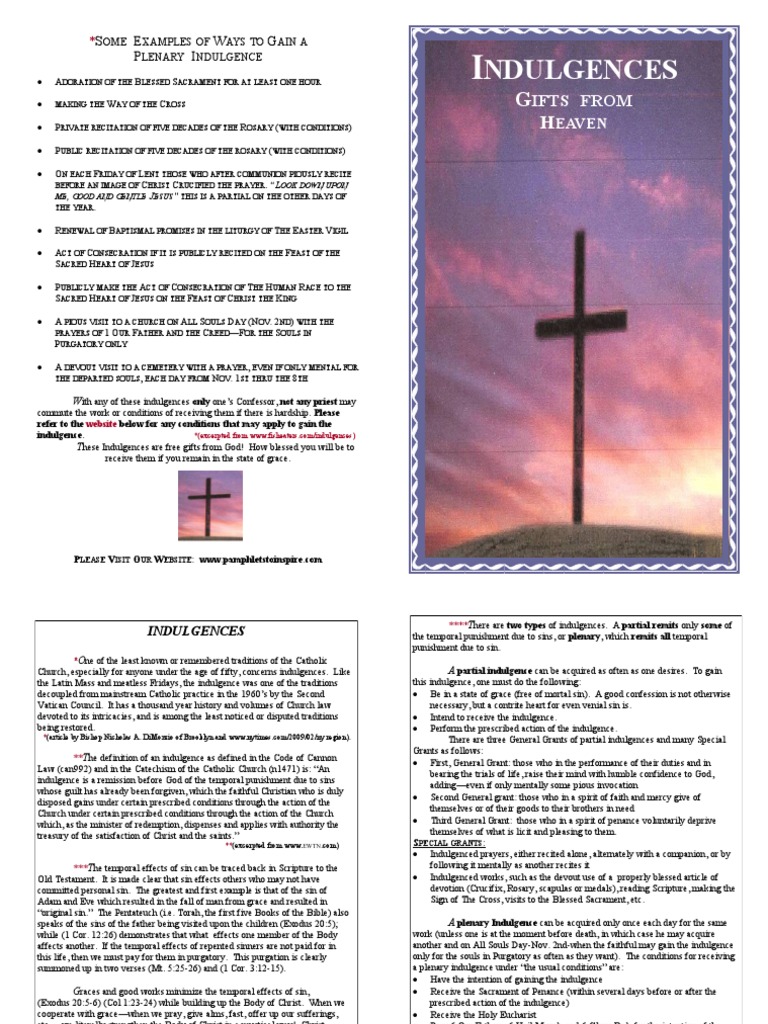 Catholic Indulgence Guide | PDF | Indulgence | Christian Behaviour And ...