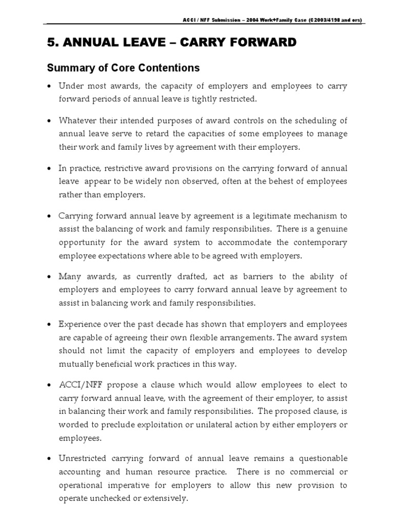 Annual Leave Carry Forward Provisions | PDF | Accrual | Annual Leave