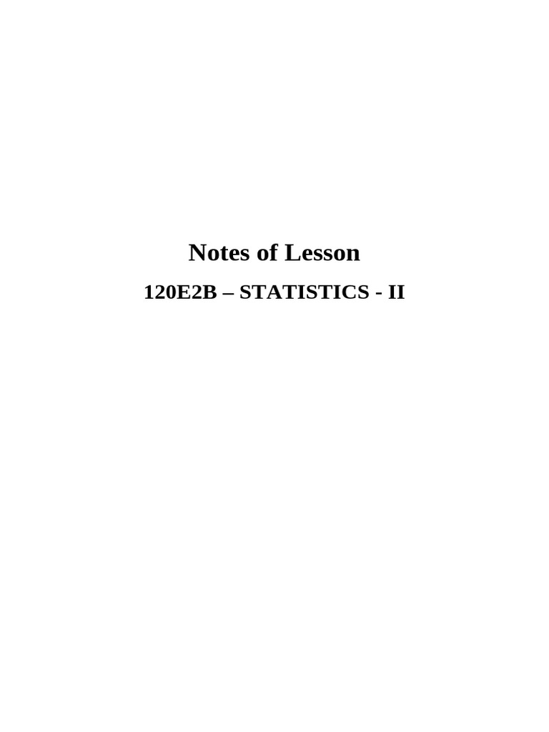 Unit 2_ Statistics -II | PDF | Probability Distribution | Random Variable