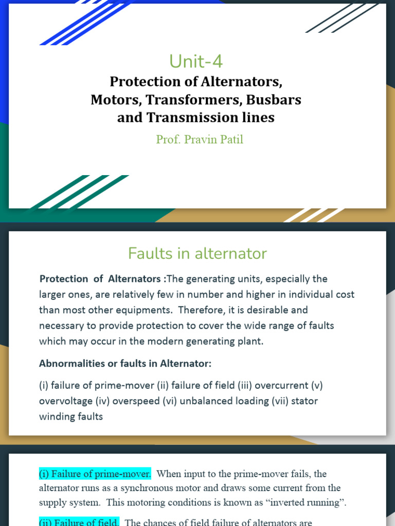 Protection of Alternators and Transformers | PDF | Transformer ...