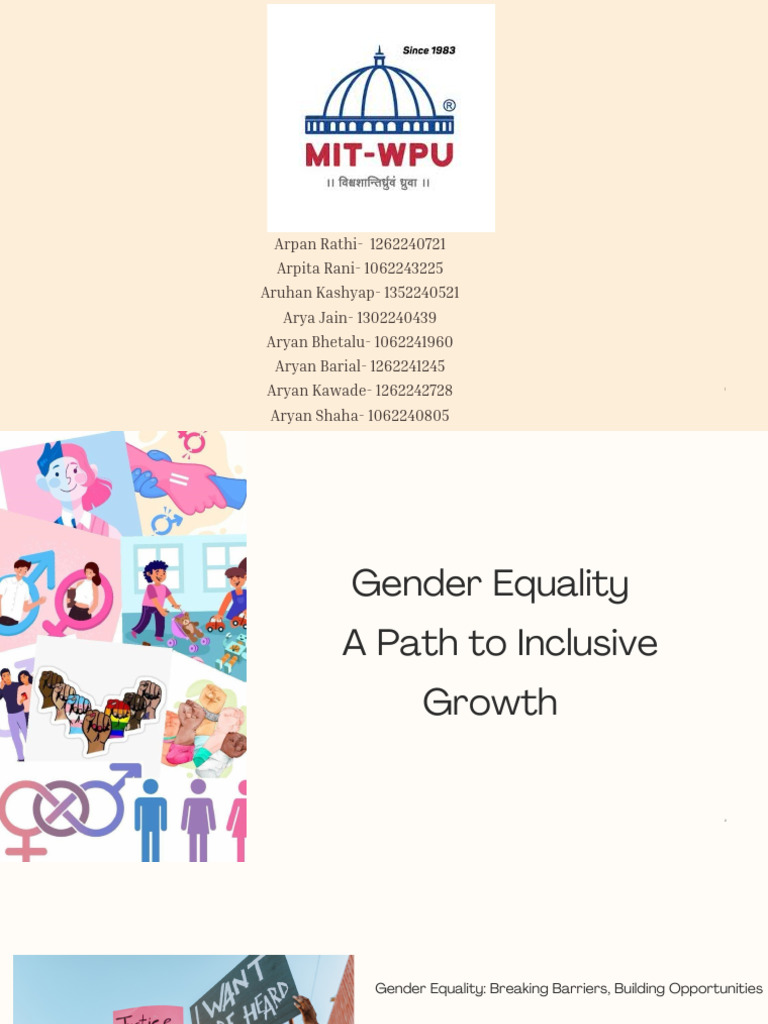 Gender Equality: Path to Inclusive Growth | PDF | Gender Equality ...