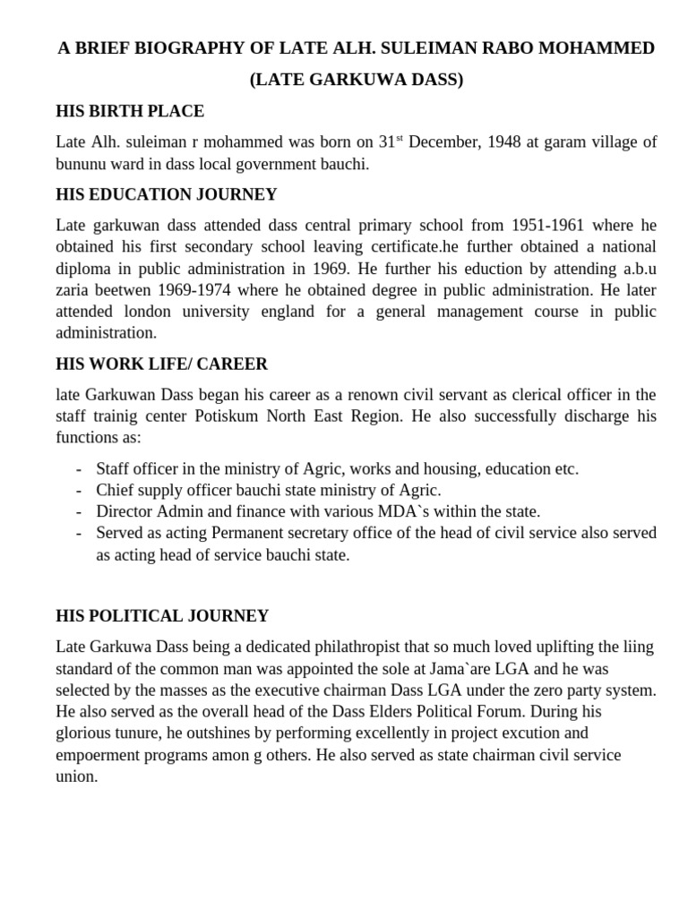 A Brief Biography | PDF