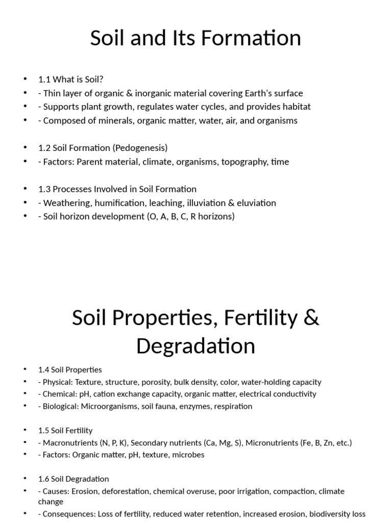 Understanding Soil Formation and Conservation | PDF