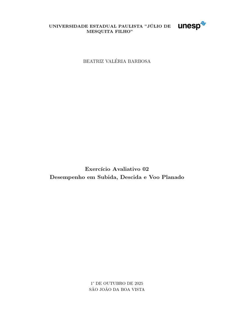 Desempenho de Aeronaves: Subida e Descida | PDF | Voo | Aeronave