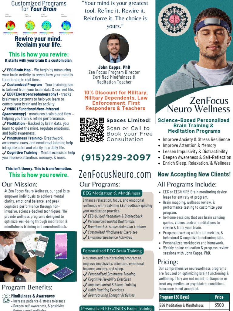 Zen Focus Trifold Brochure NEW | PDF | Mindfulness | Meditation