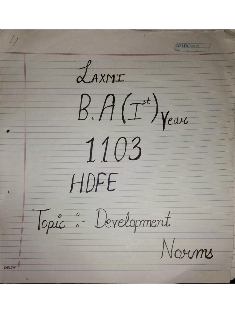 Developmental Norms | PDF