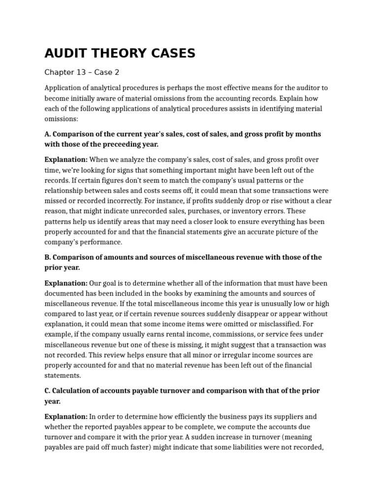 Audit Cases | PDF | Audit | Internal Control