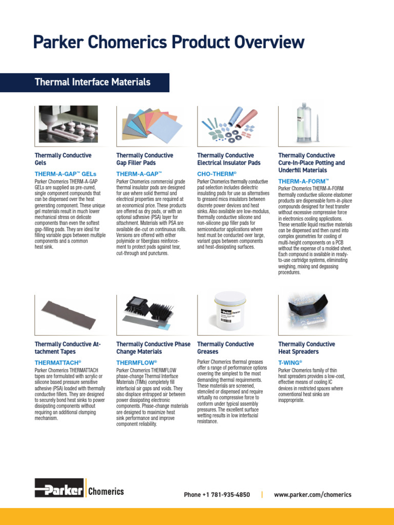 Parker Product Overview | PDF | Electromagnetic Interference | Silicone