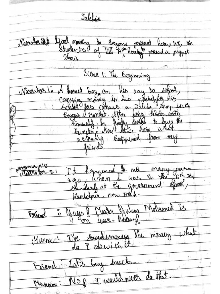 Jalebis puppet show script | PDF