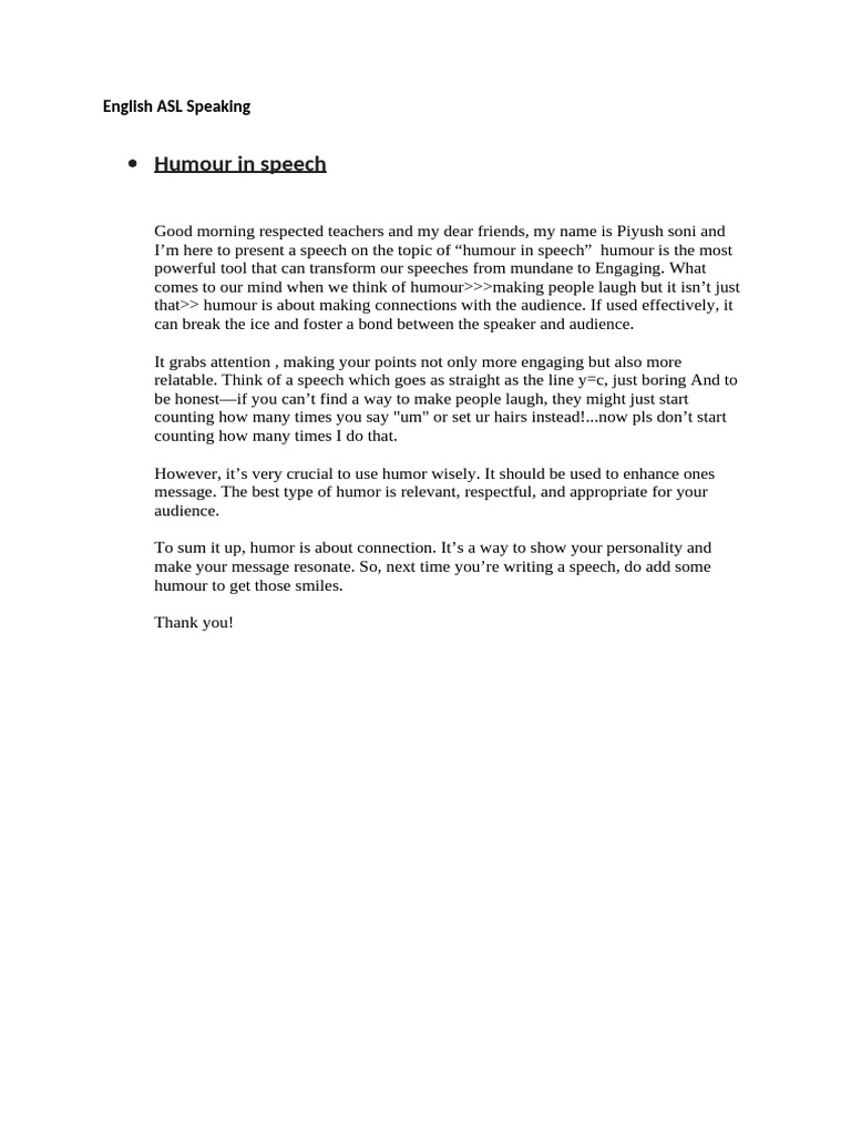 Class Xi Topic Asl 2024 | PDF