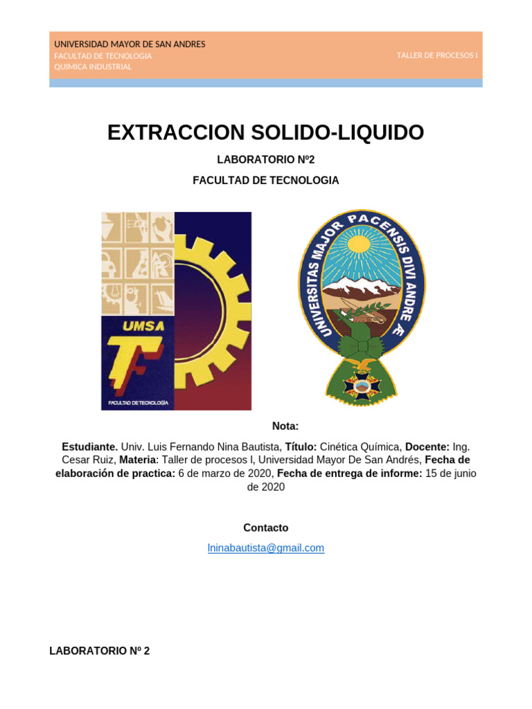 Extracción Sólido-Líquido en Química Industrial | PDF | Solubilidad ...