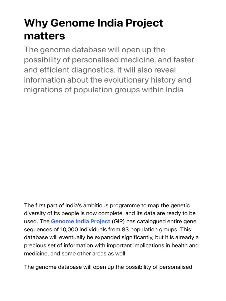 Why Genome India Project Matters Explained News The Indian Express ...
