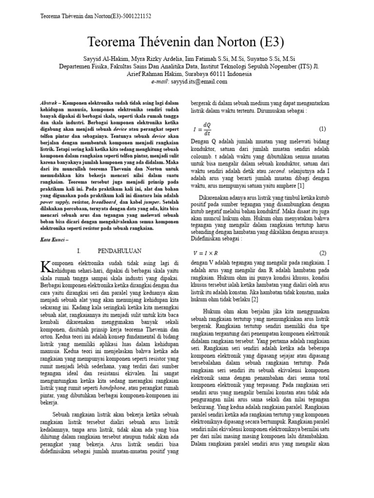 Teorema Thévenin dan Norton dalam Rangkaian | PDF