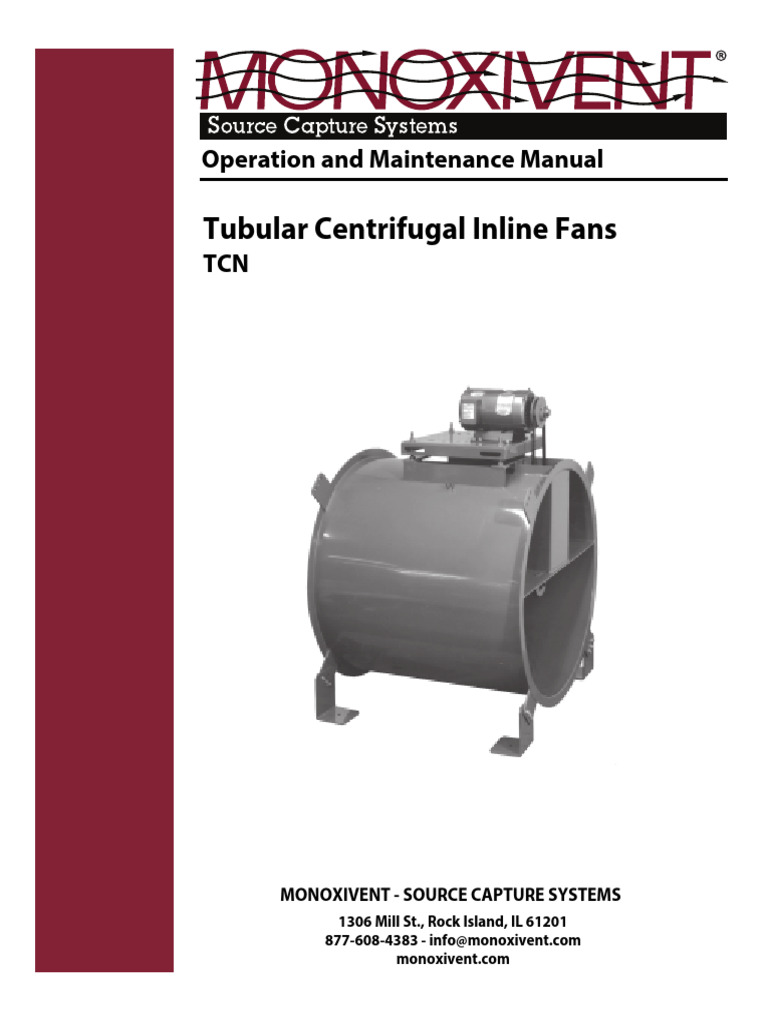 Tubular Inline Fan Operation Manual | PDF | Belt (Mechanical) | Bearing ...