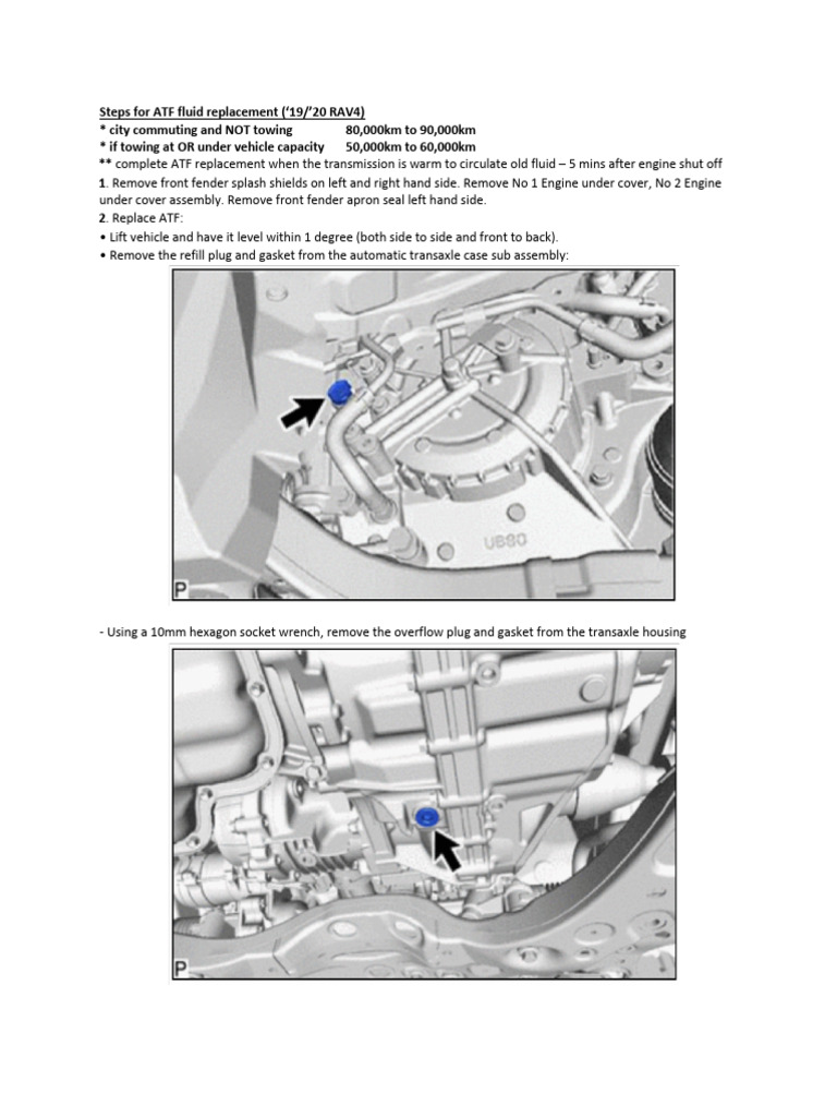 ATF Fluid Replacement Guide for RAV4 | PDF | Automatic Transmission ...