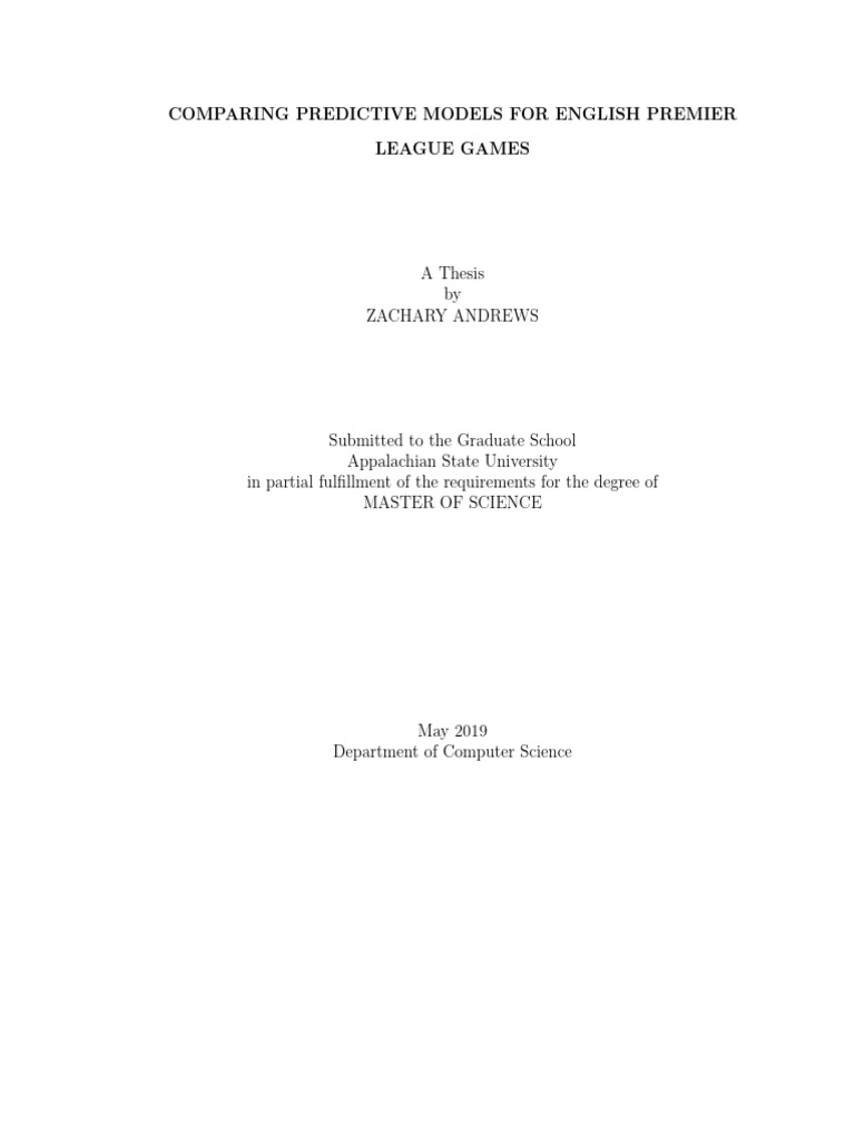 Andrews Zachary 2019 Thesis On Predictive Model | PDF | Logistic ...