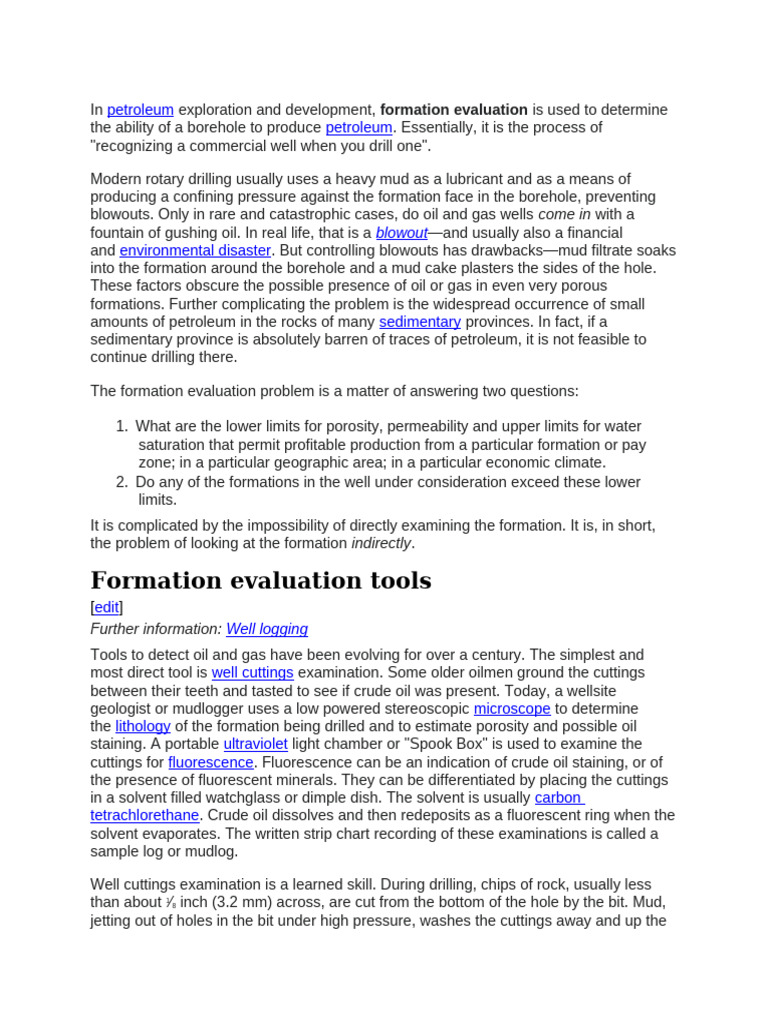 Formation Evaluation | PDF | Physical Sciences