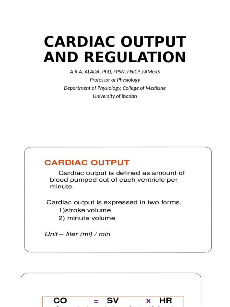 Cardiac Output Regulation Explained | PDF