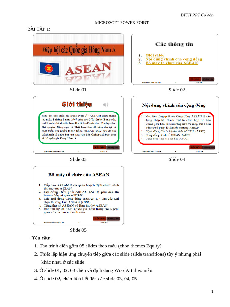 Bai Tap Poweroint Co Ban | PDF