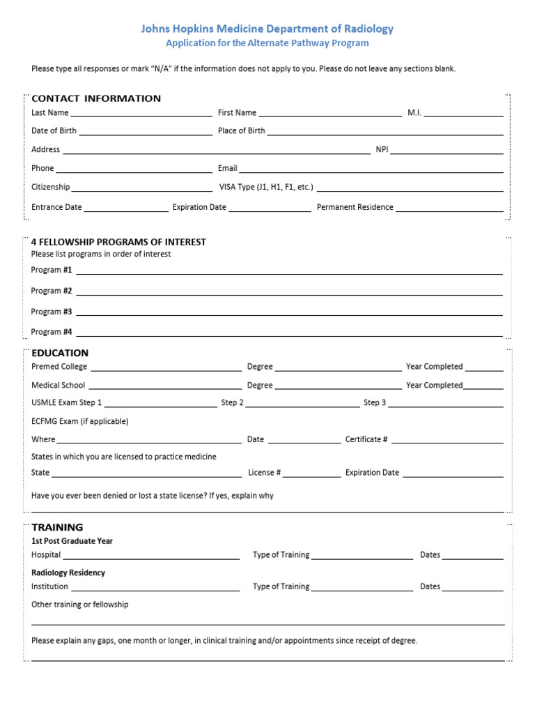 4-year-pathway-fellowship-application-2025 | PDF | Residency (Medicine ...