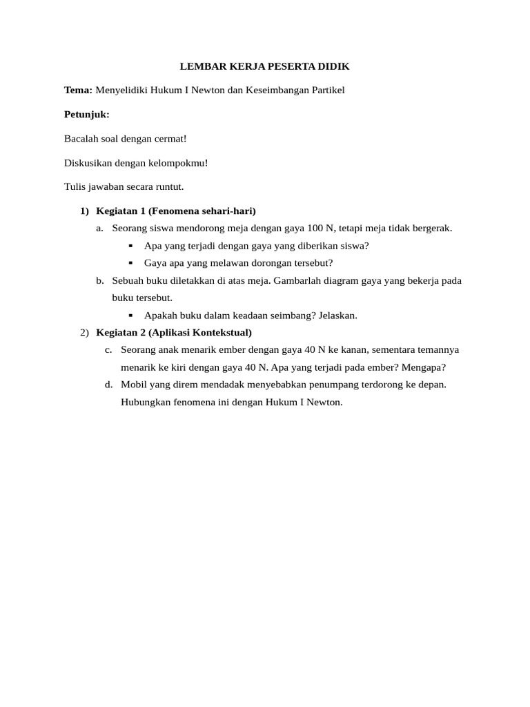 Lembar Kerja Peserta Didik_pertemuan 1 | PDF