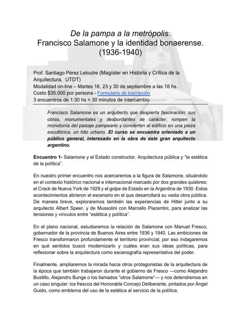Francisco Salamone Arquitectura y Metrópolis en Buenos Aires | PDF ...