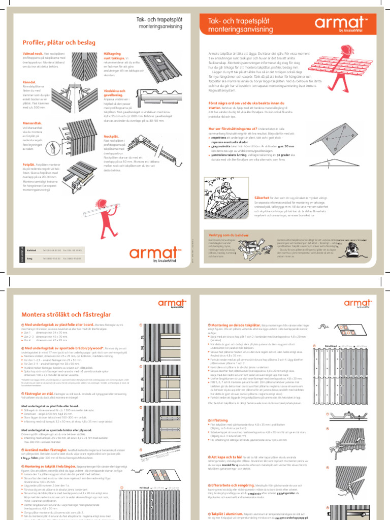 Armat Monteringsanvisning Tak TP | PDF