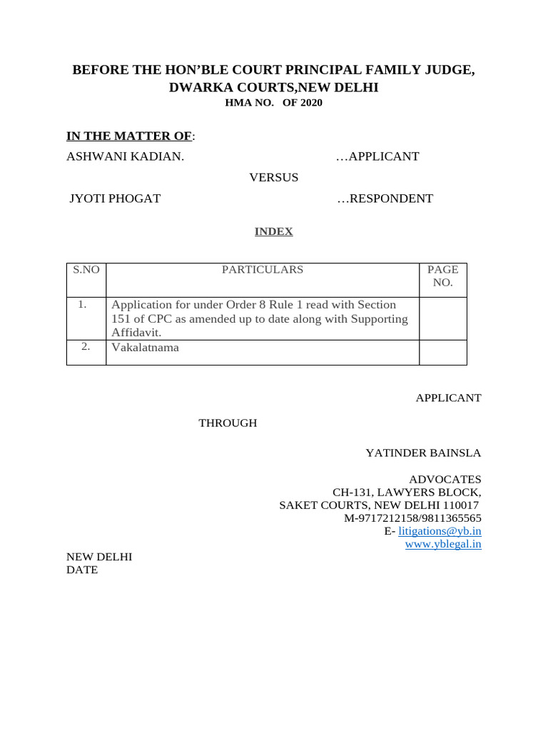 Divorce Petition Restoration Application | PDF | Affidavit | Justice
