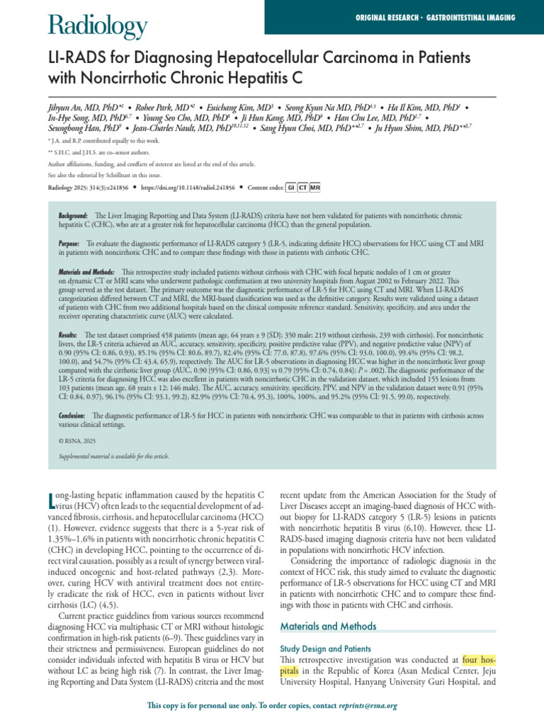 An Et Al 2025 Li Rads For Diagnosing Hepatocellular Carcinoma in ...