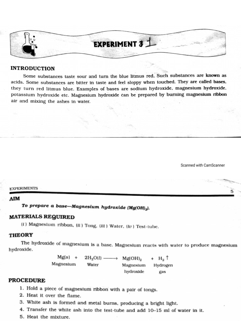Class 7 Experiments Home Work | PDF
