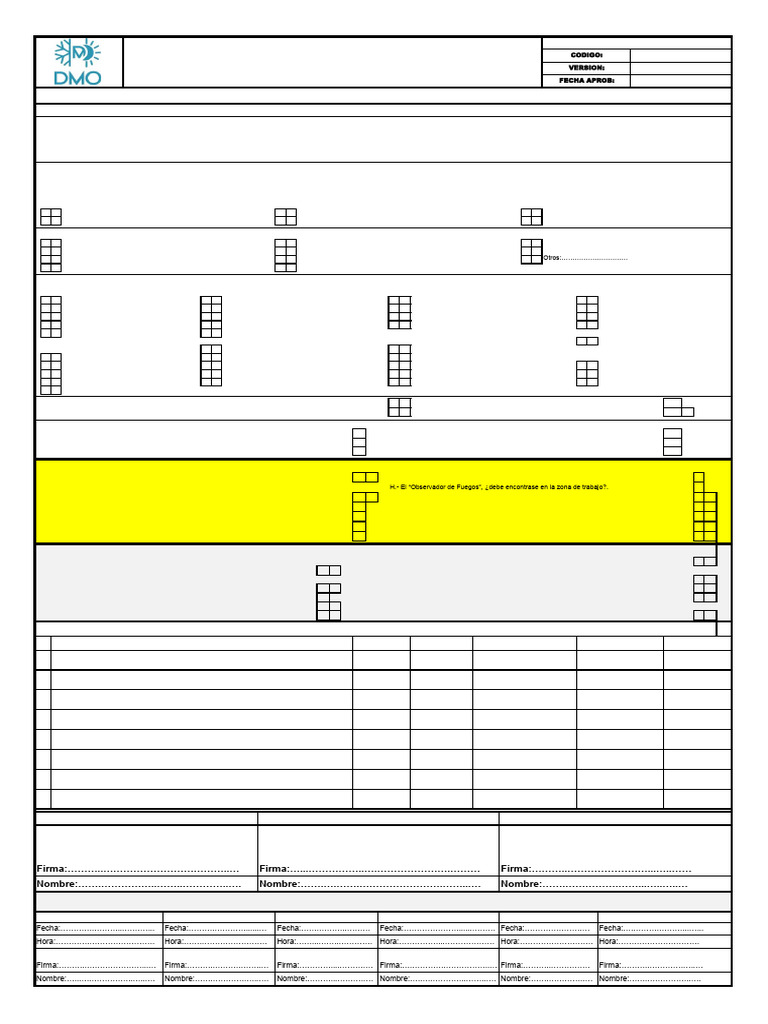 Dmo-ssoma-fg13 Permiso Escrito Para Trabajo de Alto Riesgo (Petar) (1) | PDF