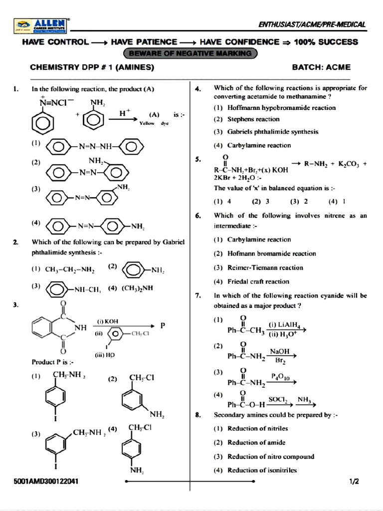 AMINES | PDF | Amine | Chemistry