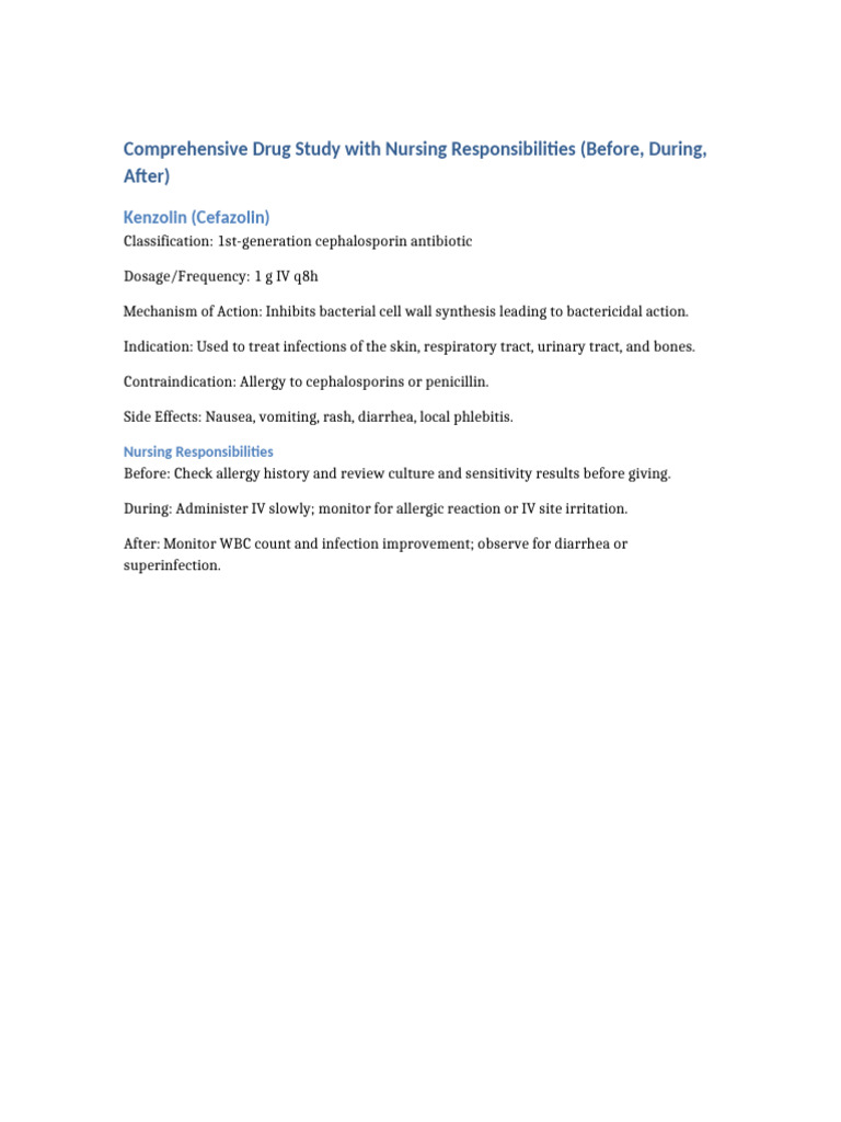 Drug Study Kenzolin | PDF