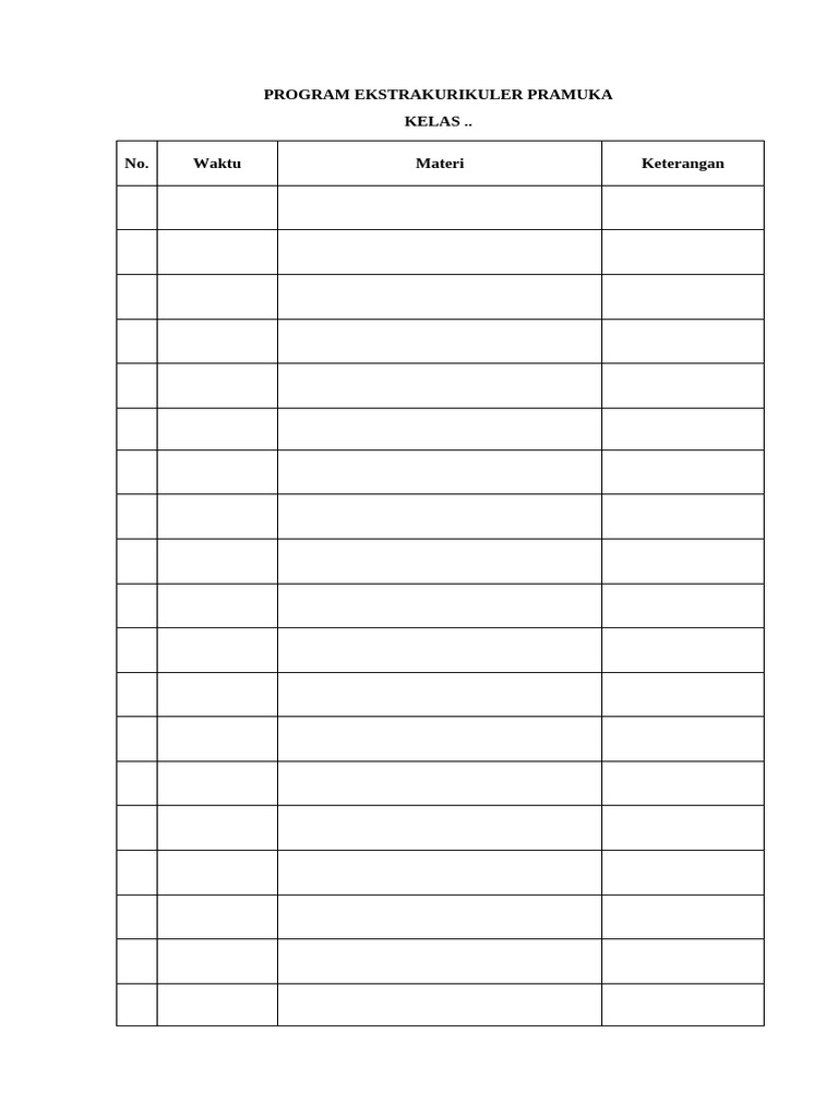 Program Ekstrakurikuler Pramuka | PDF