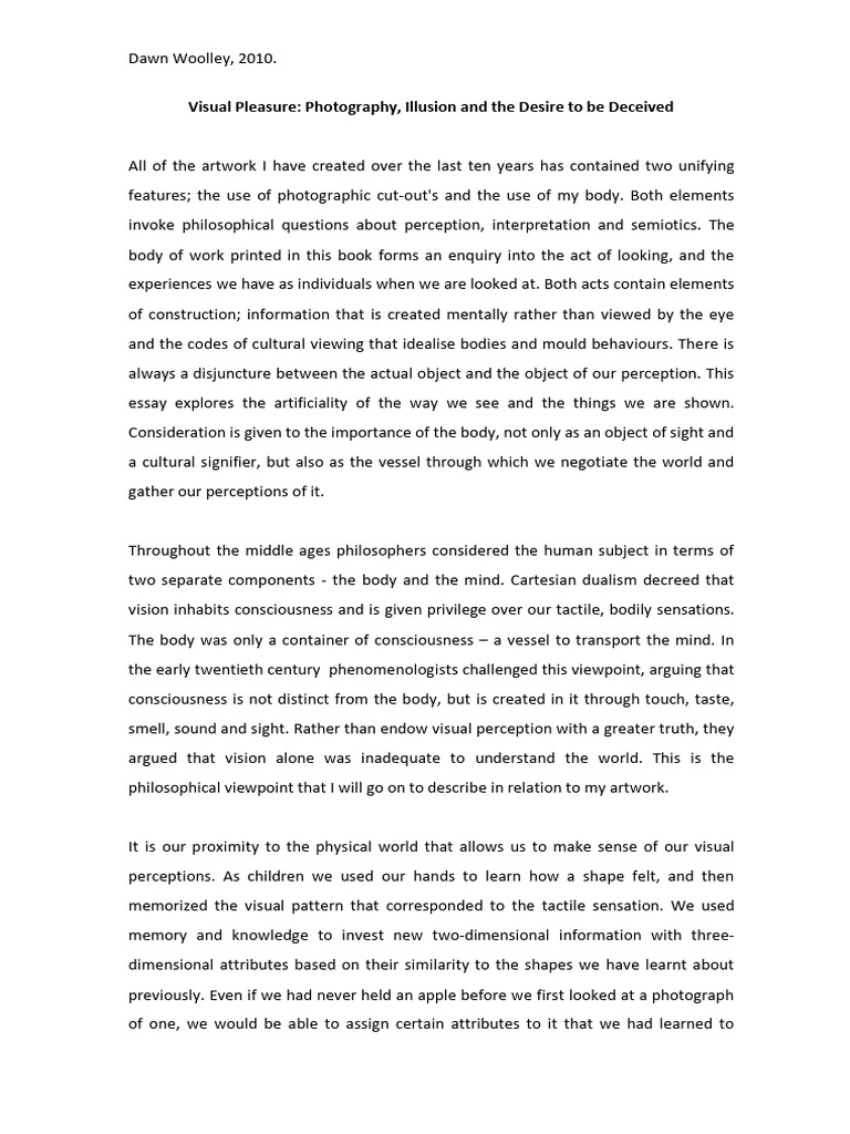DWoolley Visualpleasure Final | PDF | Image | Visual Perception