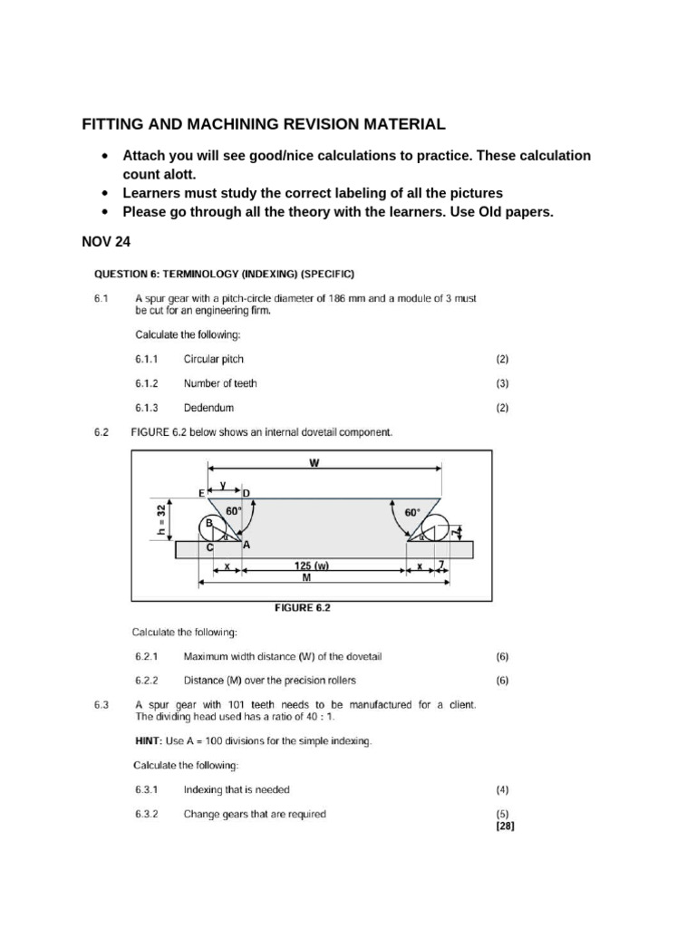 Fitting and Machining Revision Material-Nov25 | PDF