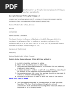 Notice Writing Examples for Class 9 | PDF