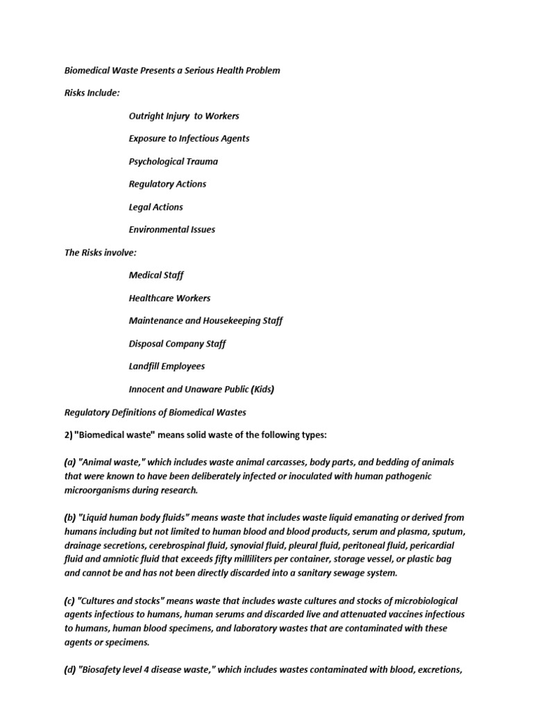 Bio Medical Waste Disposal | PDF | Waste | Health Sciences