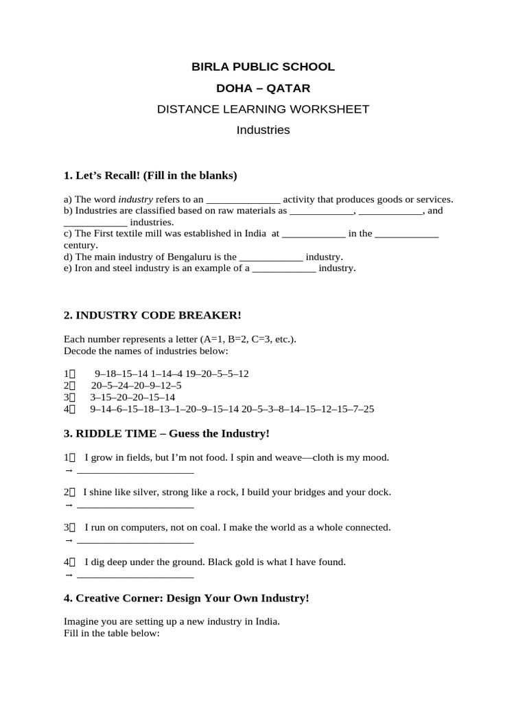 GR 8 Worksheet Distance Learning | PDF