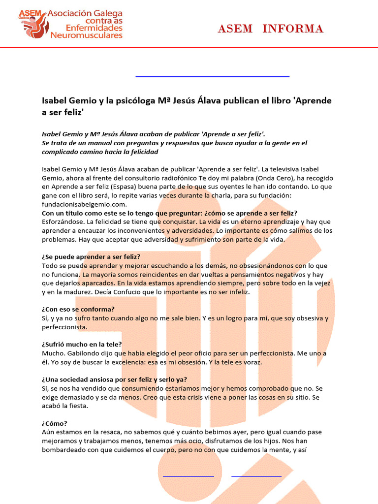 Isabel Gemio y La Psicologa M Jesus Alava Publican El Libro Aprende A ...