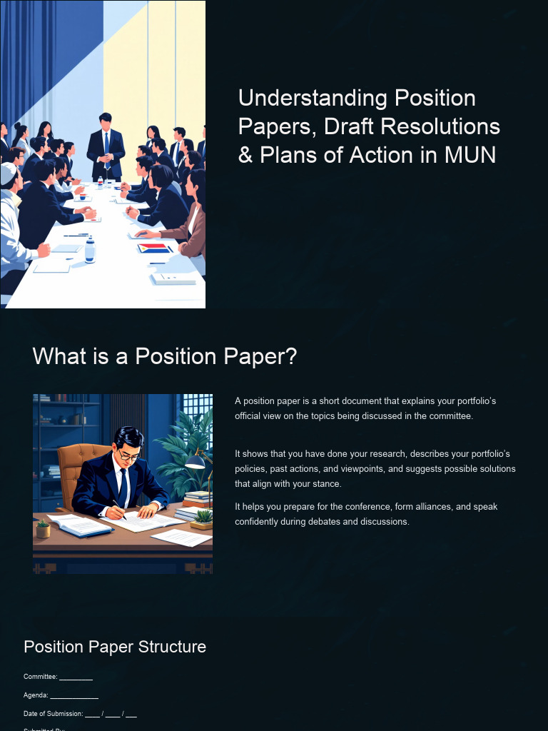Understanding Position Papers Draft Resolutions and Plans of Action in ...