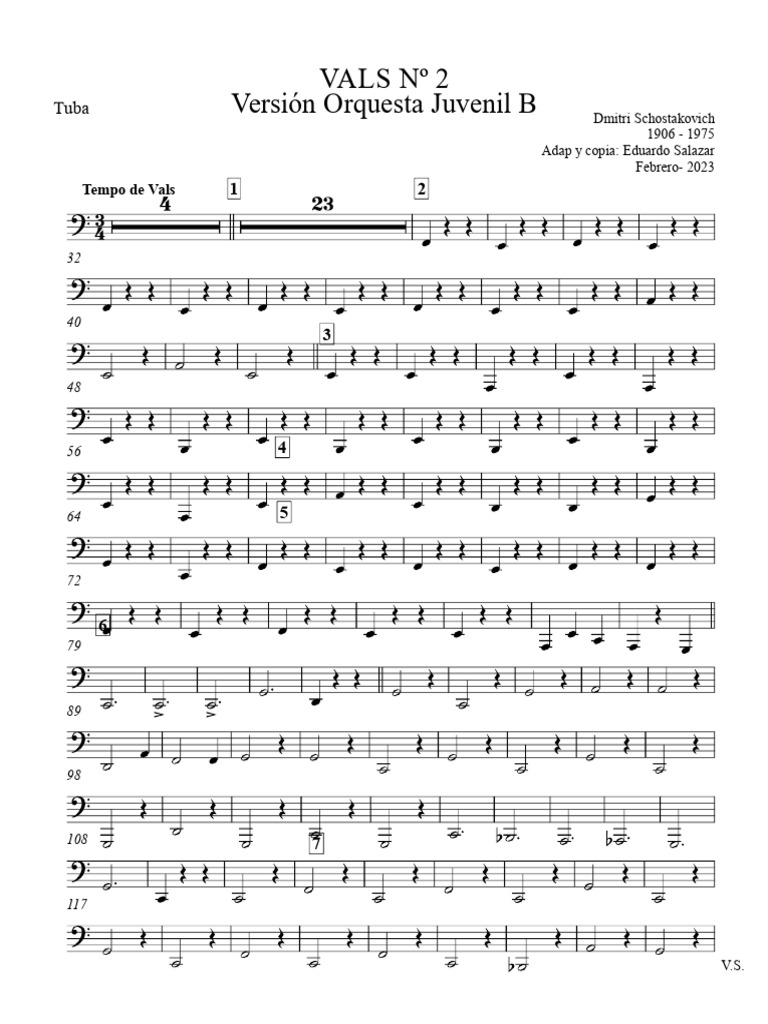 Vals #2 Orq B - Tuba | PDF