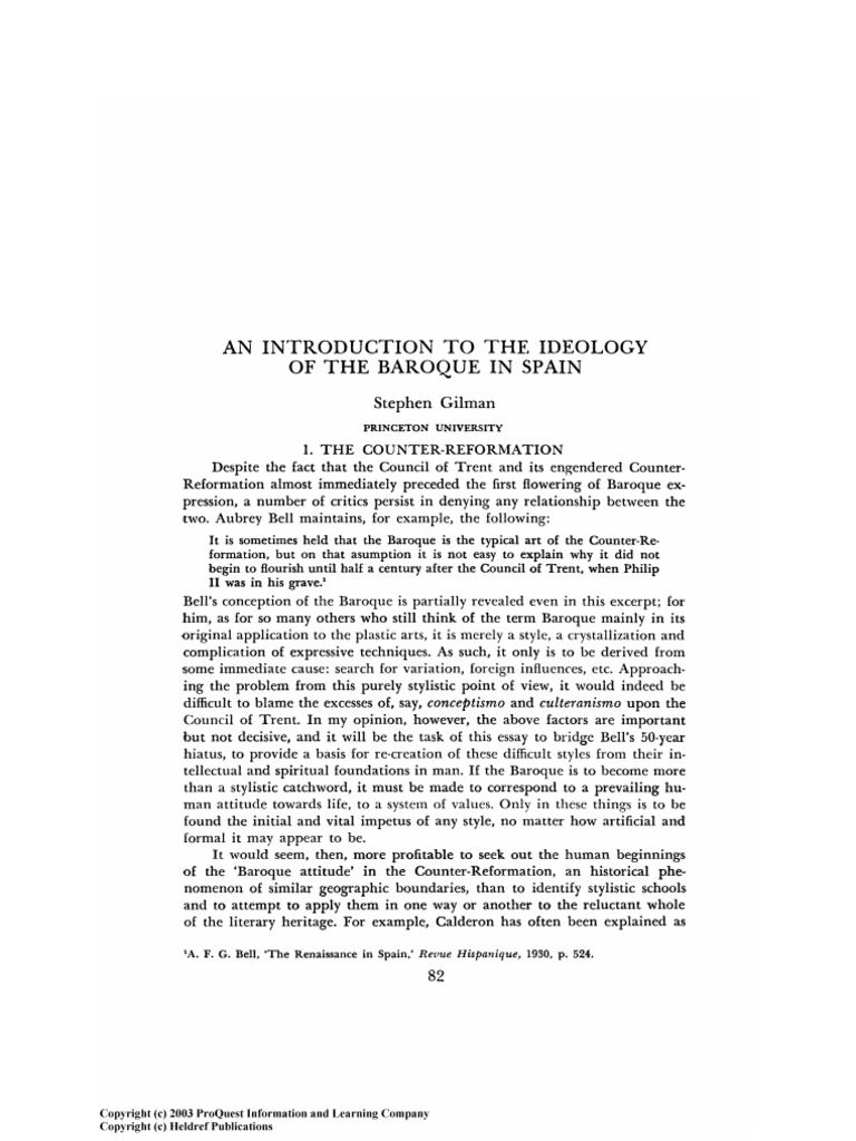 An Introduction To The Ideology of The Baroque | PDF