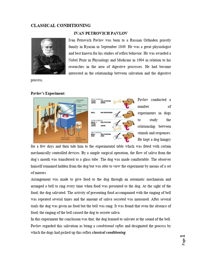 Understanding Classical Conditioning | PDF | Classical Conditioning ...