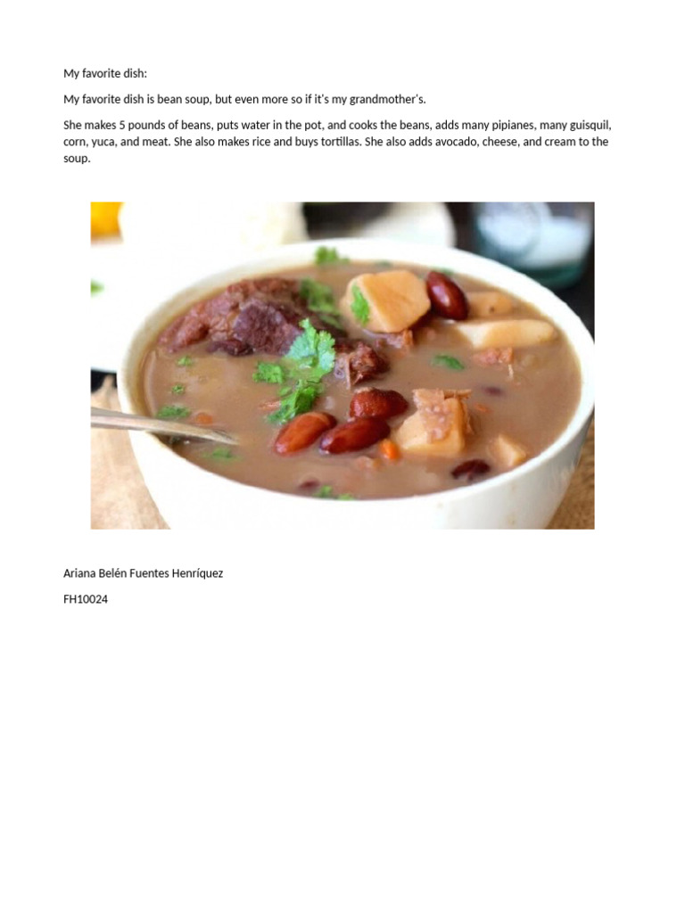 My Favorite Dish | PDF