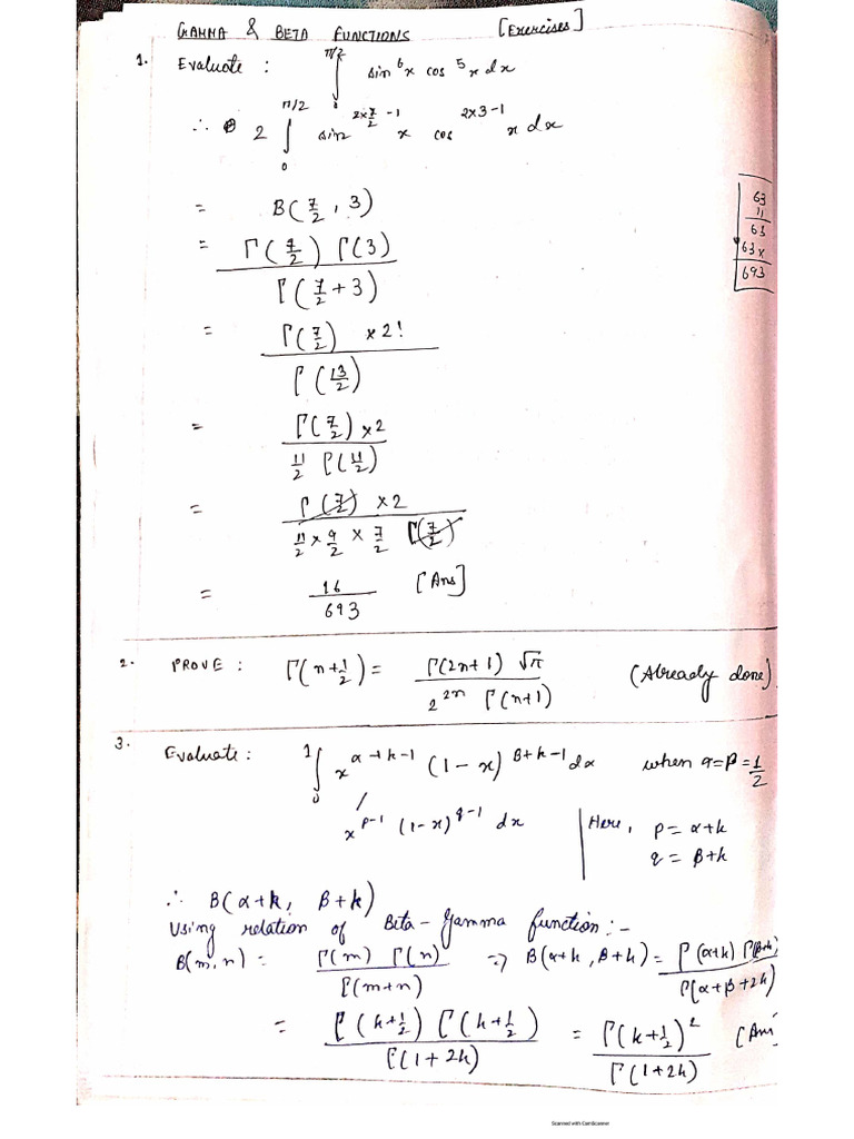 Gamma Beta Exercises (Except 6 and 10) | PDF
