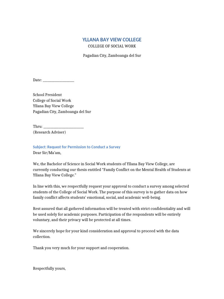 Survey With Letter | PDF | Behavioural Sciences | Psychological Concepts