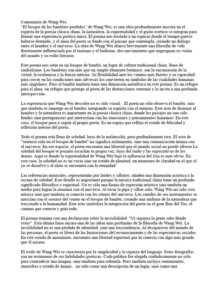 Comentario Wuan Wei | PDF